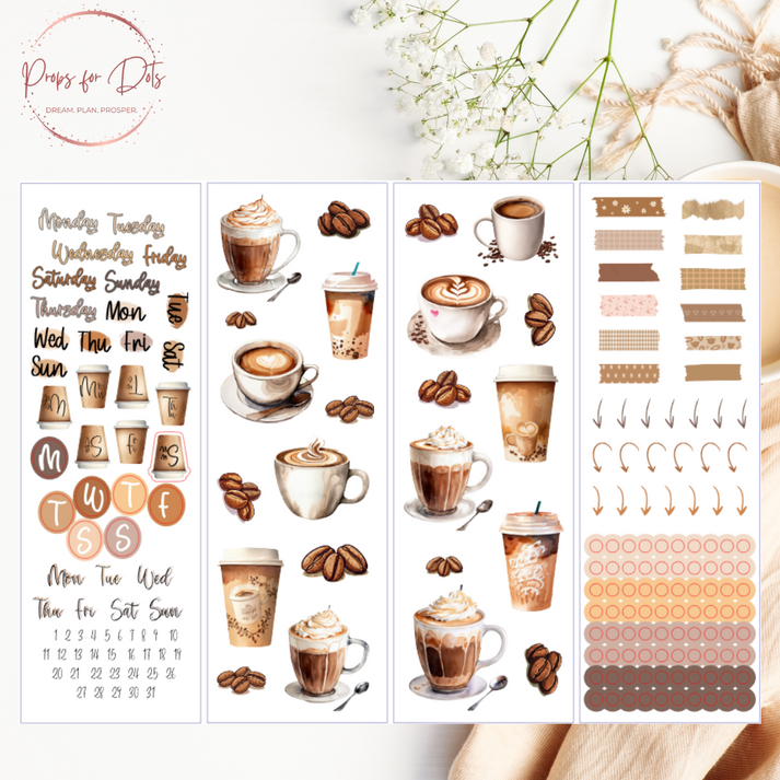 Monthly Sticker Kit: Coffee Time – Props for Dots