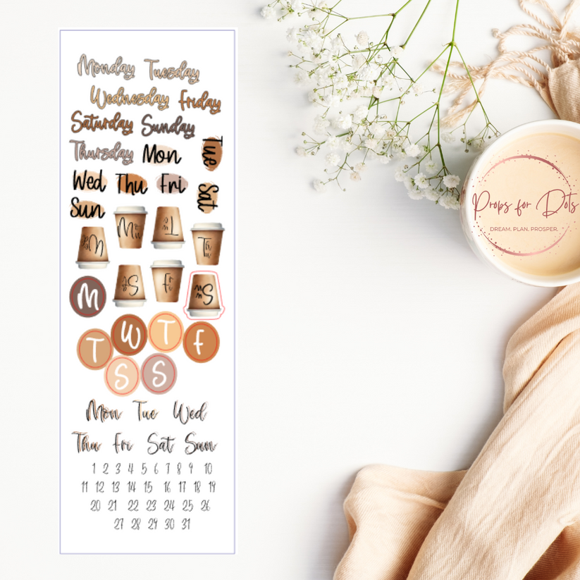 Monthly Sticker Kit: Coffee Time – Props for Dots